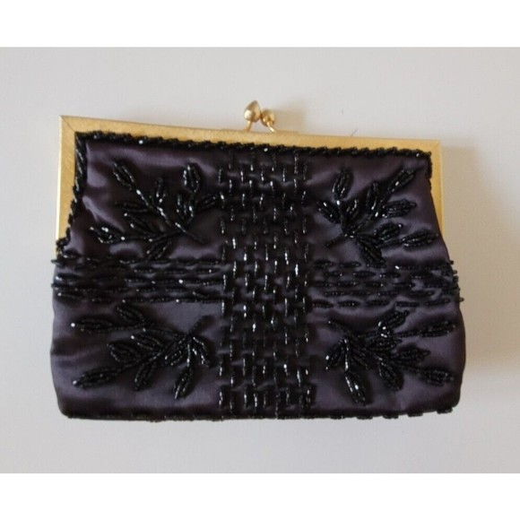 Walborg | Bags | Walborg Jm Towne Black Beaded Decorated Evening Clutch ...